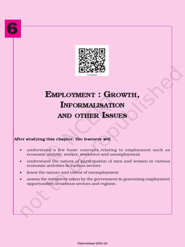 Ncert | PDF | Employment | Unemployment