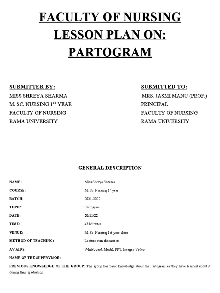 Understanding the Components and Applications of the Partogram | PDF ...