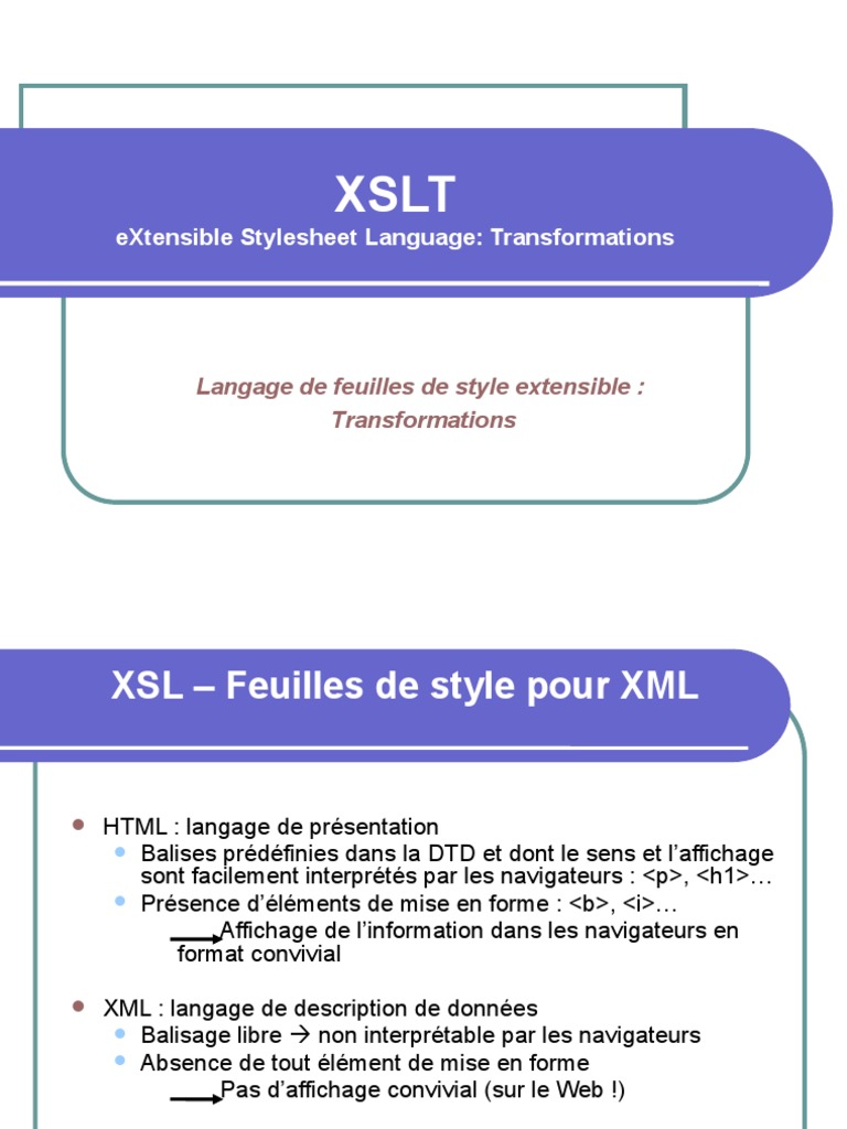 Cours XSLT | PDF | XML | Langage de balisage