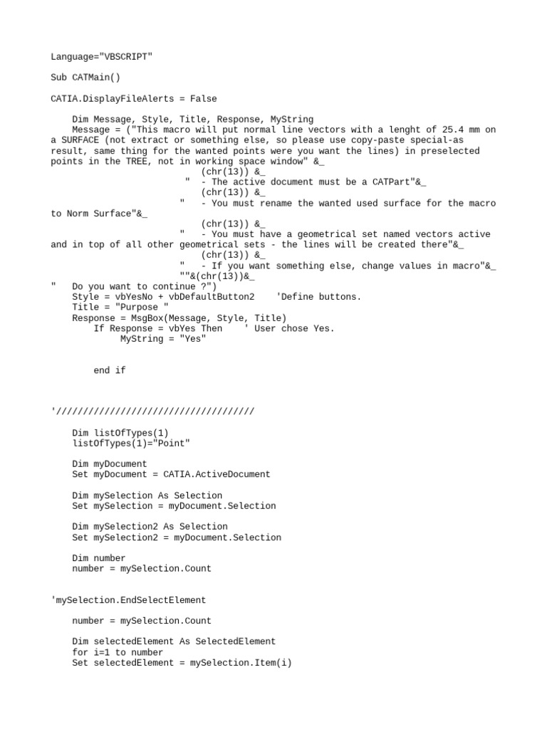 Creating Normal Line Vectors on a Surface at Preselected Points | PDF ...