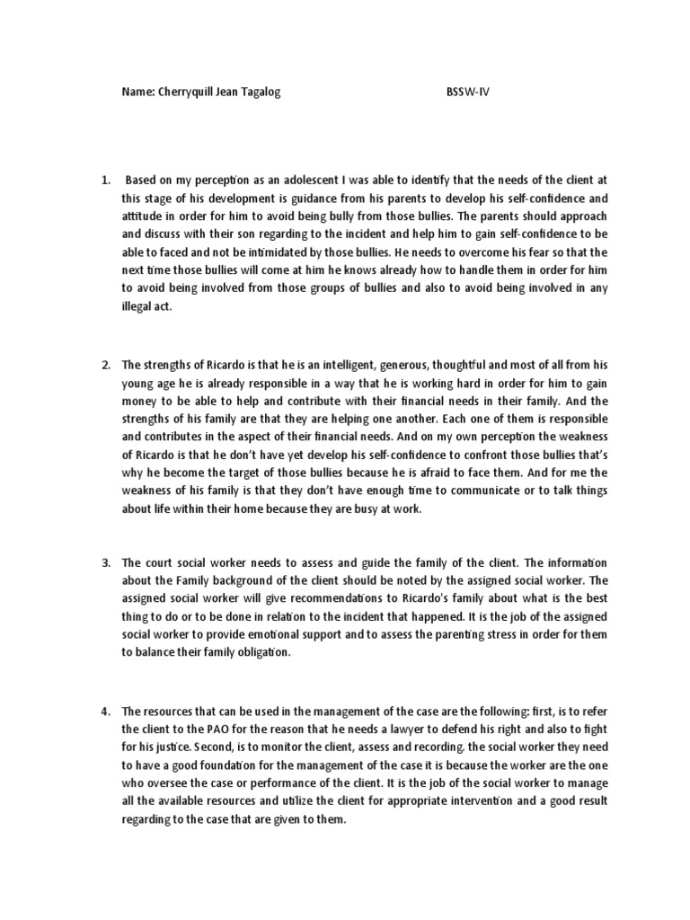 1.1 Tagalog Field Assessment | PDF | Bullying | Social Work