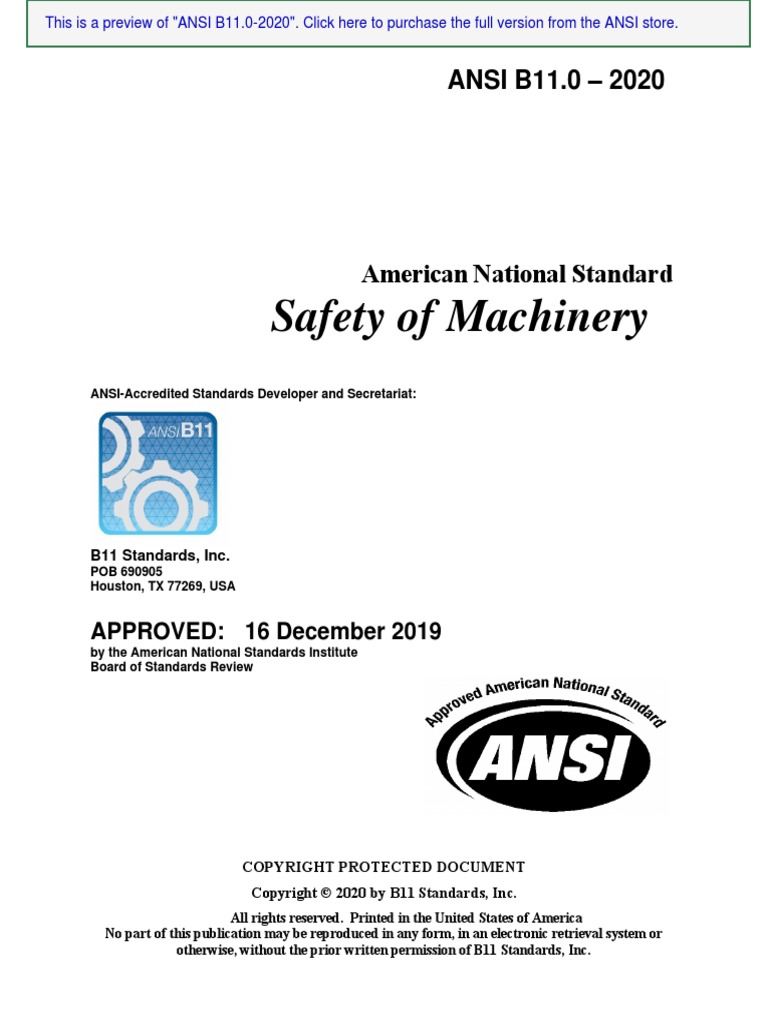 Preview ANSI+B11.0 2020 | PDF | Risk Management | Risk