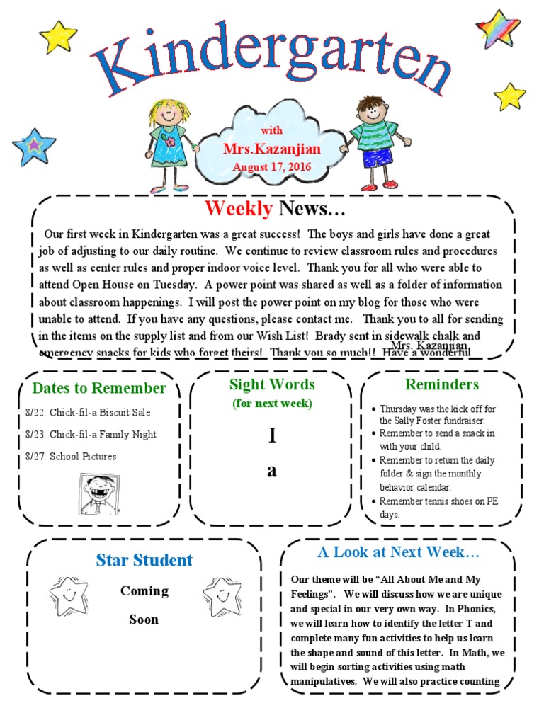 Preschool Newsletter Template 14 | PDF
