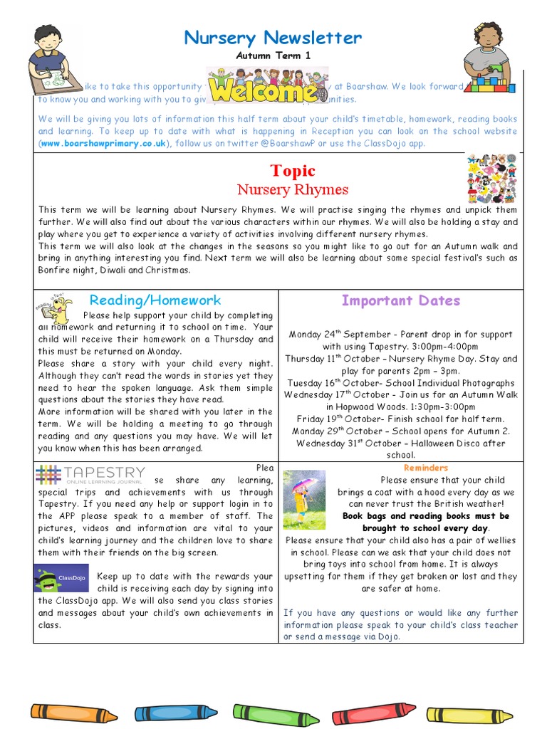 Boarshaw Nursery Autumn Newsletter | PDF