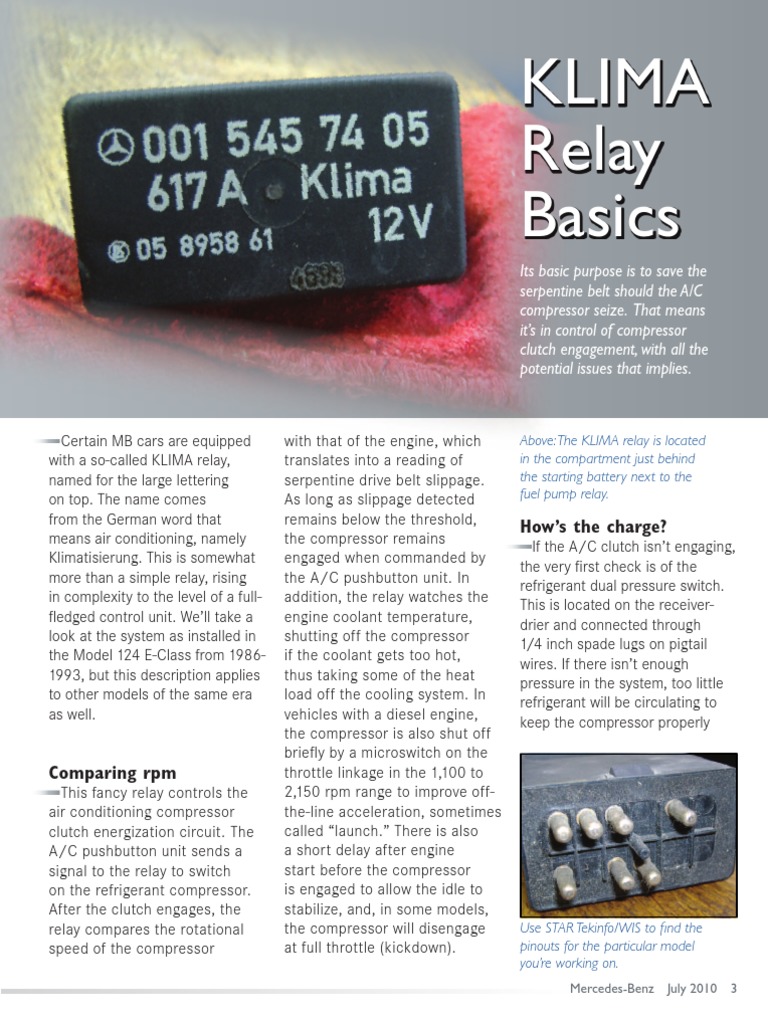 W124 Mercedes Klima-Relay-Basics | PDF | Manufactured Goods | Electrical Engineering