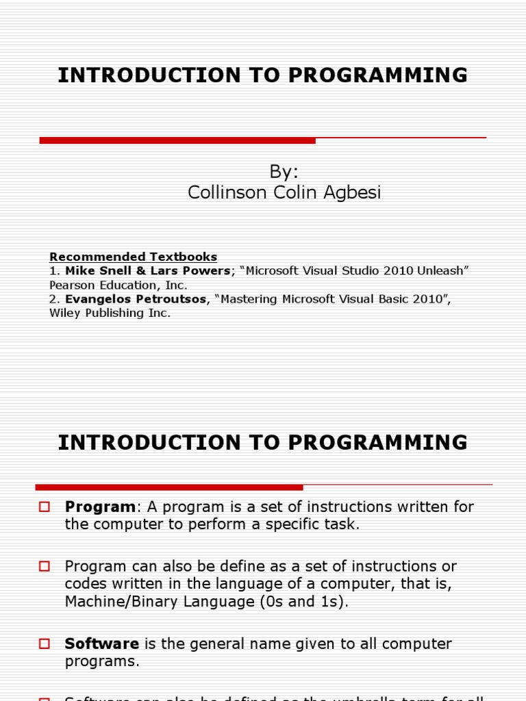 Lecture 1 - Programming With VB | PDF | Computer Programming ... Lecture 1 - Programming With VB | PDF | Computer Programming ...