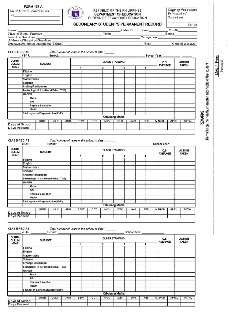 FORM 137 Document Front | PDF