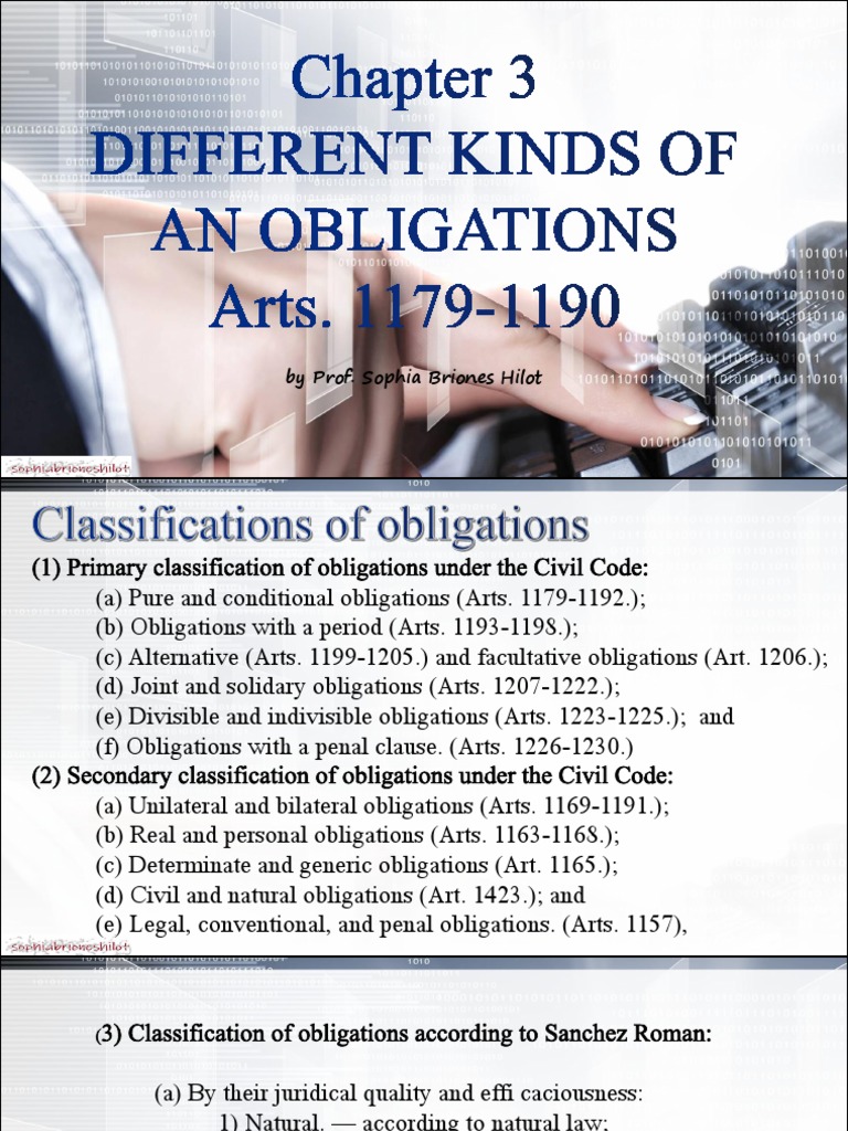 OBLICON - CHAPTER3 Different Kinds of An Obligations Part 1 | PDF