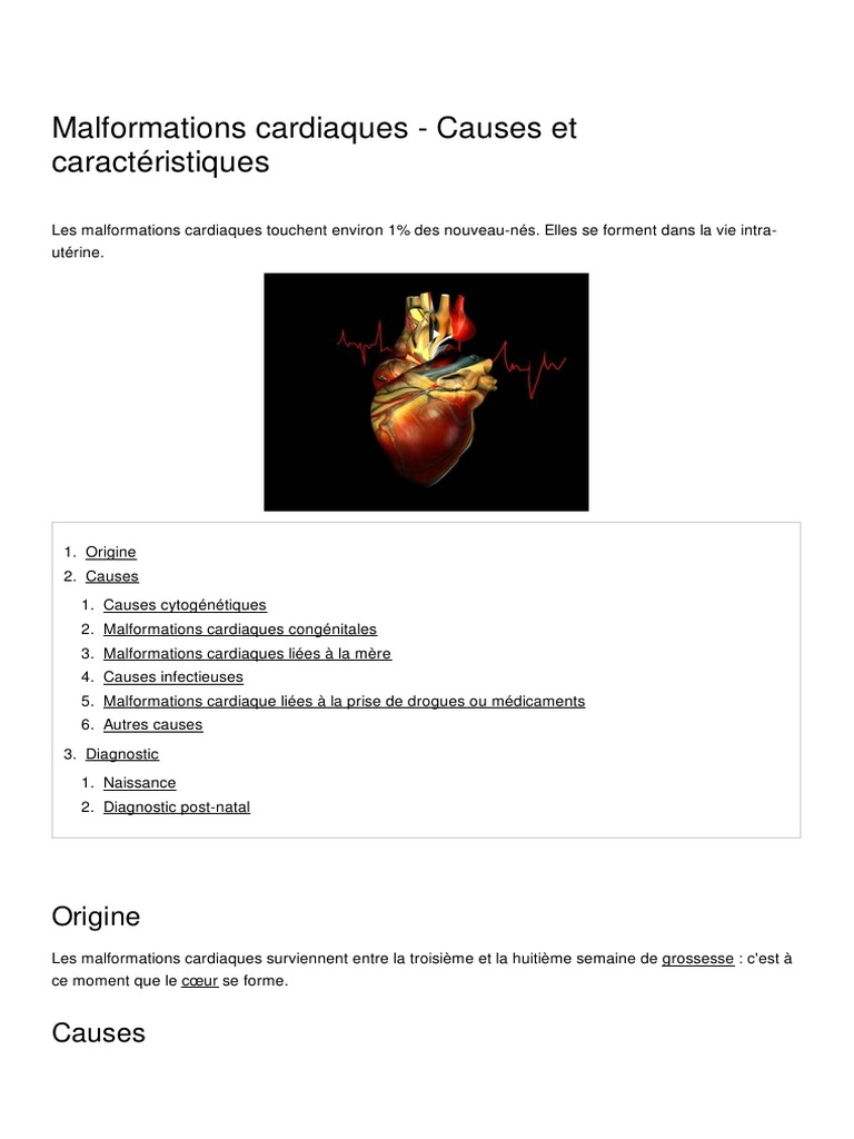 Malformations Cardiaques Causes Et Caracteristiques | PDF ...