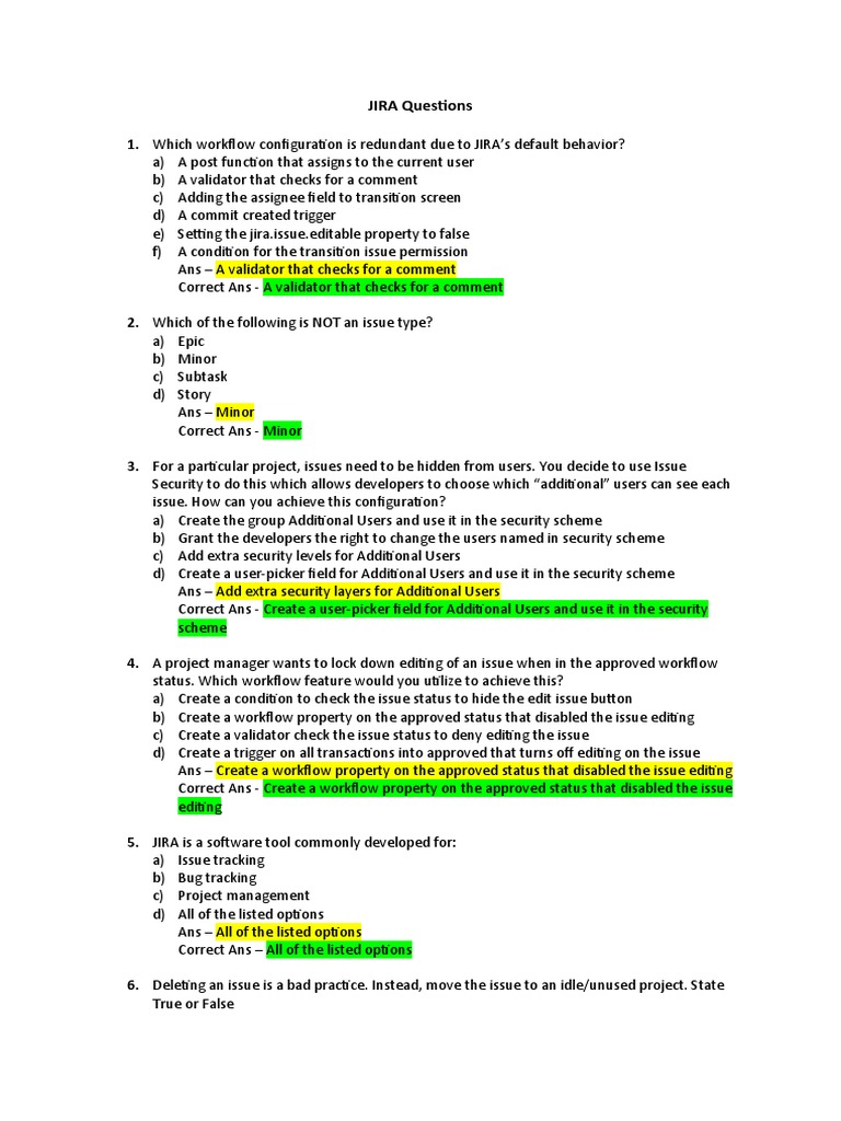 JIRA Questions | PDF | Computer Engineering | Software Engineering