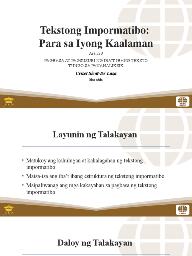 3_Tekstong_Impormatibo_Para_sa_Iyong_Kaalaman | PDF