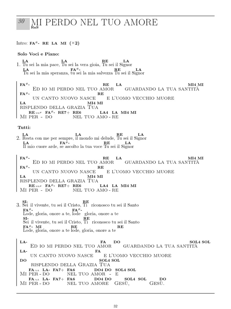 20 Mi Perdo Nel Tuo Amore | PDF