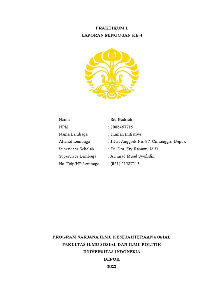 Laporan Praktikum Human Initiative | PDF