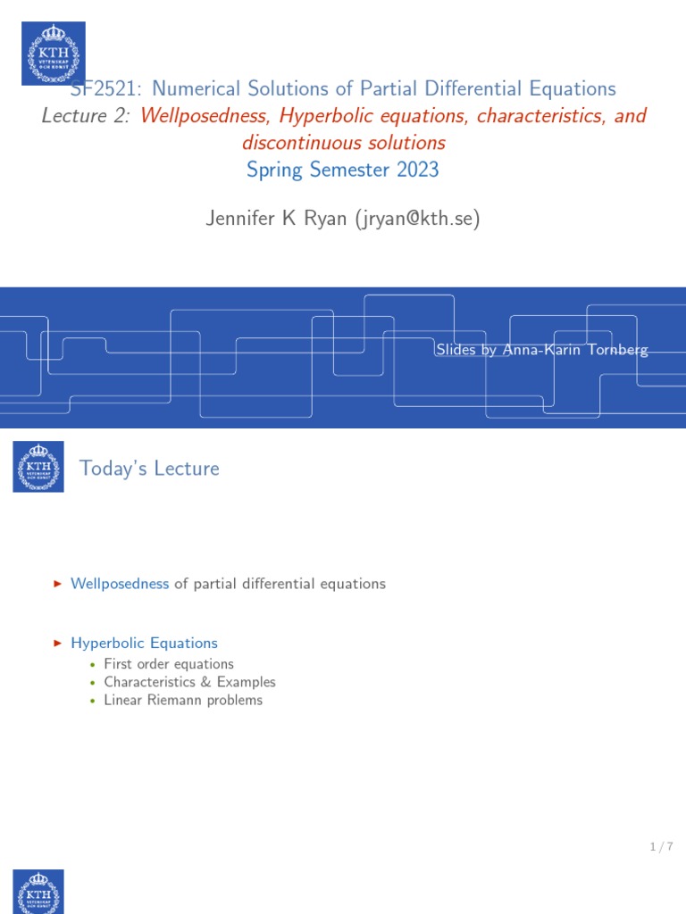 SF2521NPDE lecture2AK | PDF | Partial Differential Equation | Eigenvalues And Eigenvectors
