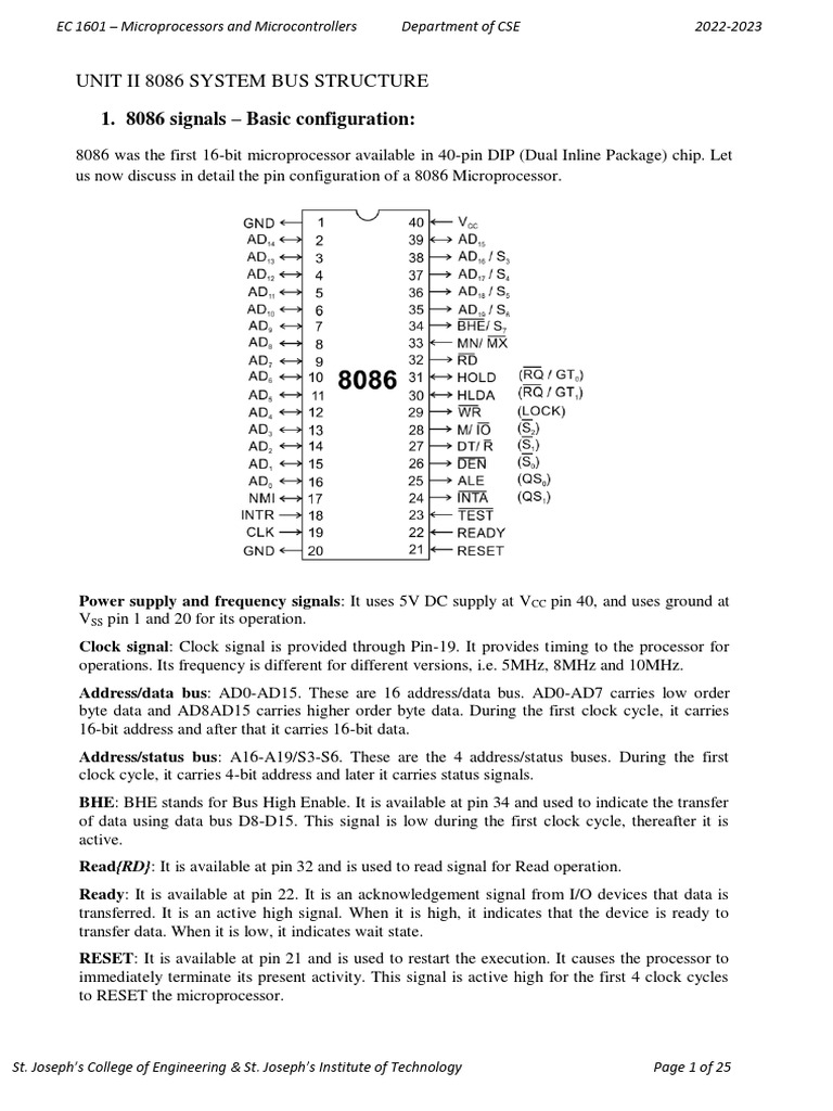 Microprocessor 8086 - Min and Max Modes | PDF | Central Processing Unit | Input/Output