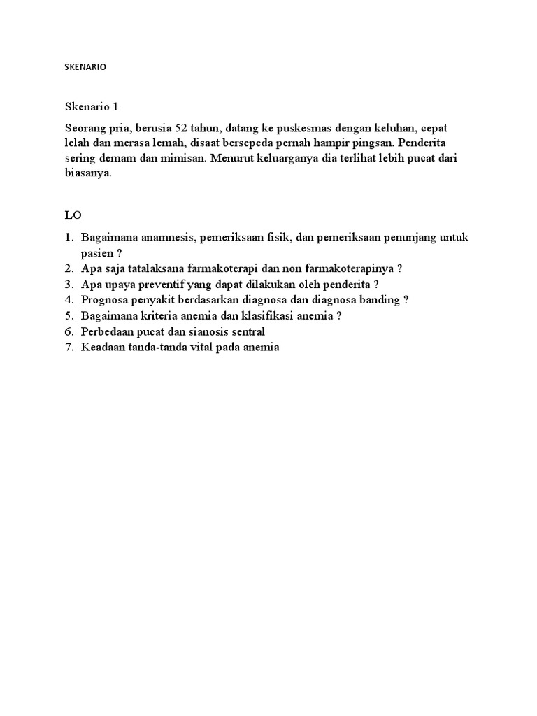 Skenario | PDF | Kesehatan Holistik | Sains & Matematika