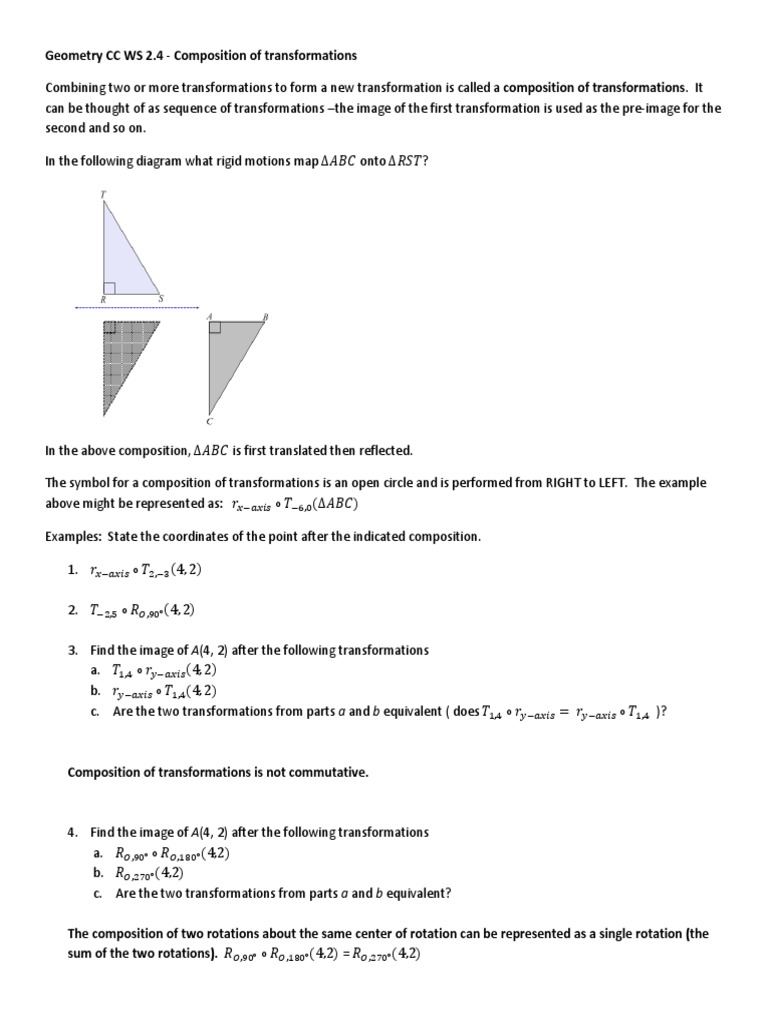 Composition Of Transformations Pdf
