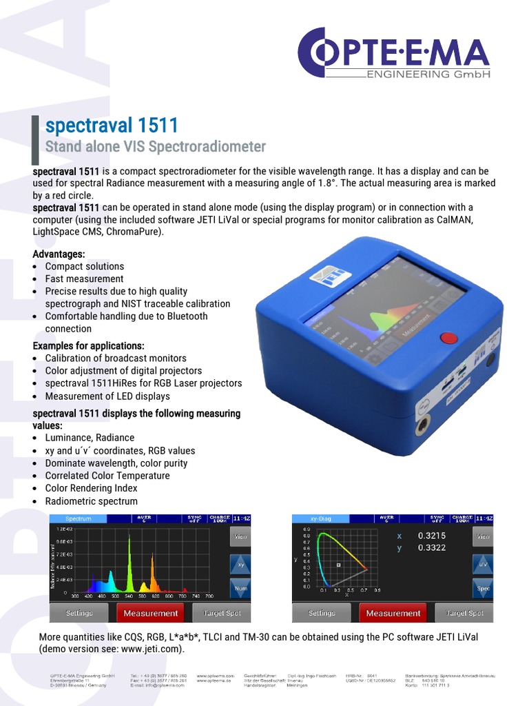 Spectraval 1511 | Download Free PDF | Imaging | Electronics