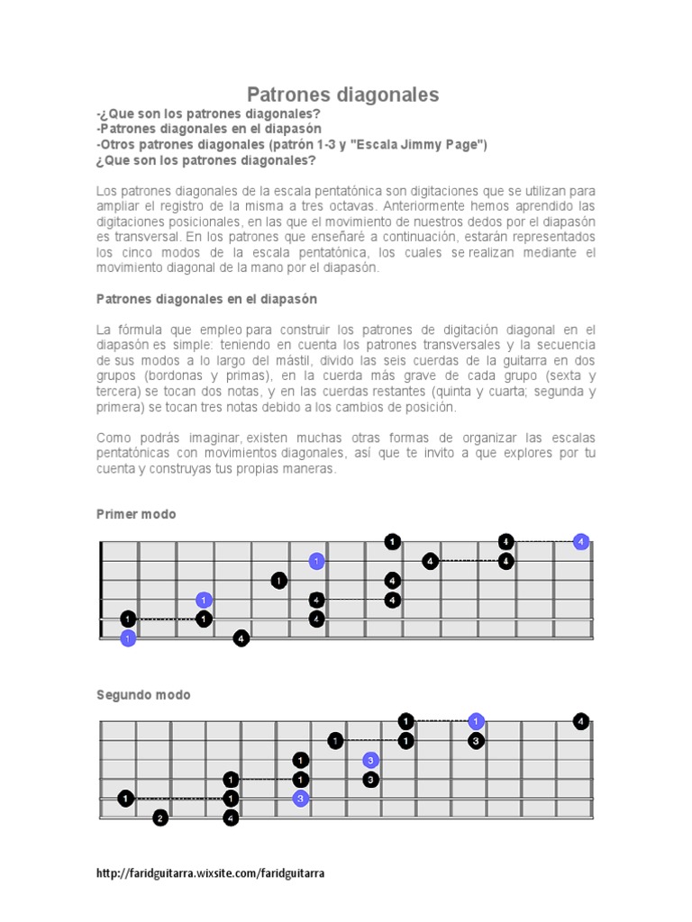 Patrones Diagonales en Escalas Pentatónicas | PDF | Escala (música ...