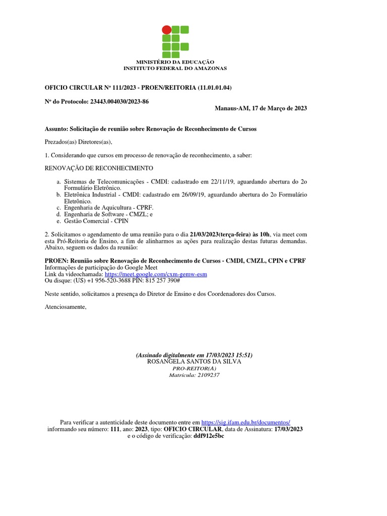 Oficio Circular 111 2023 Proenreitoria494379468182753129 | PDF | Negócios | Computadores