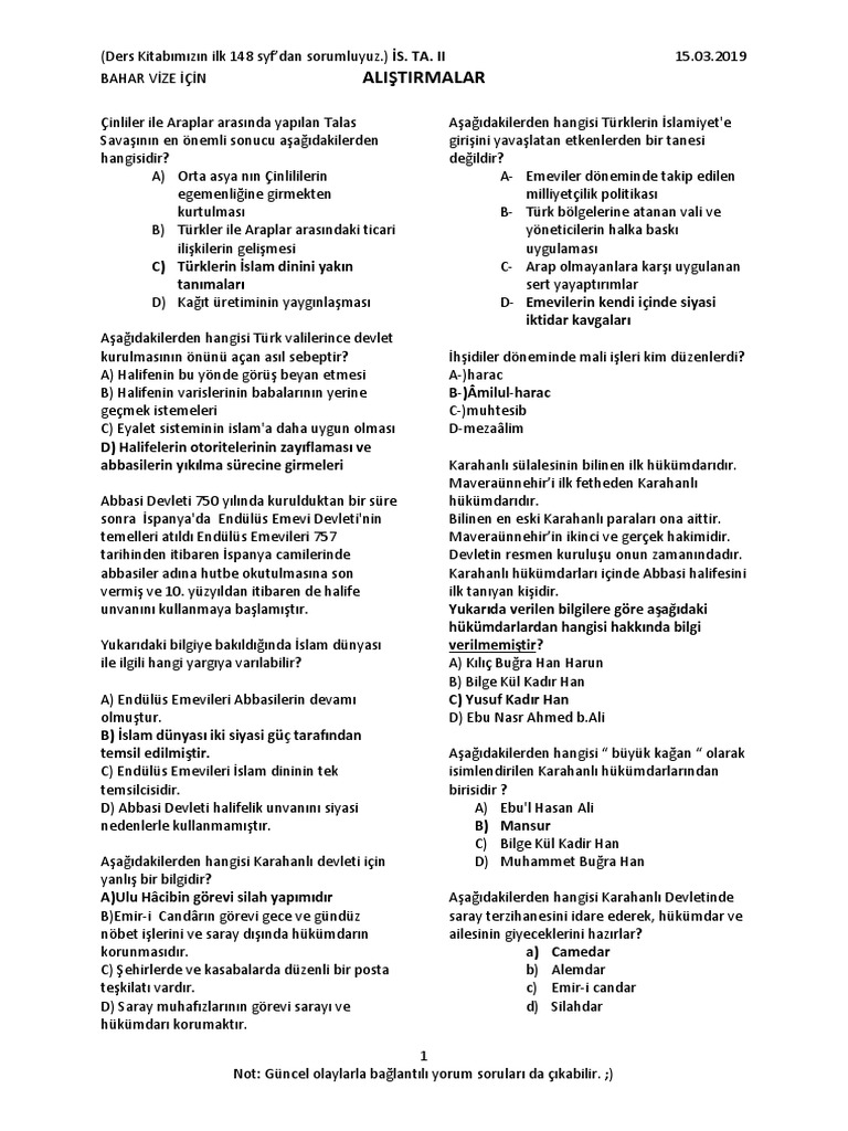 İs.Ta 2 VİZE Hazırlık | PDF