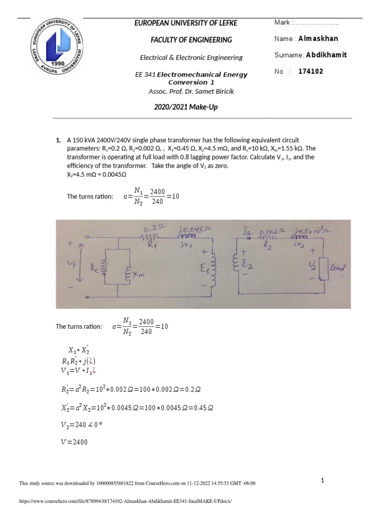 Electrical & Electronic Engineering EE 341 Assoc. Prof. Dr. Samet ...