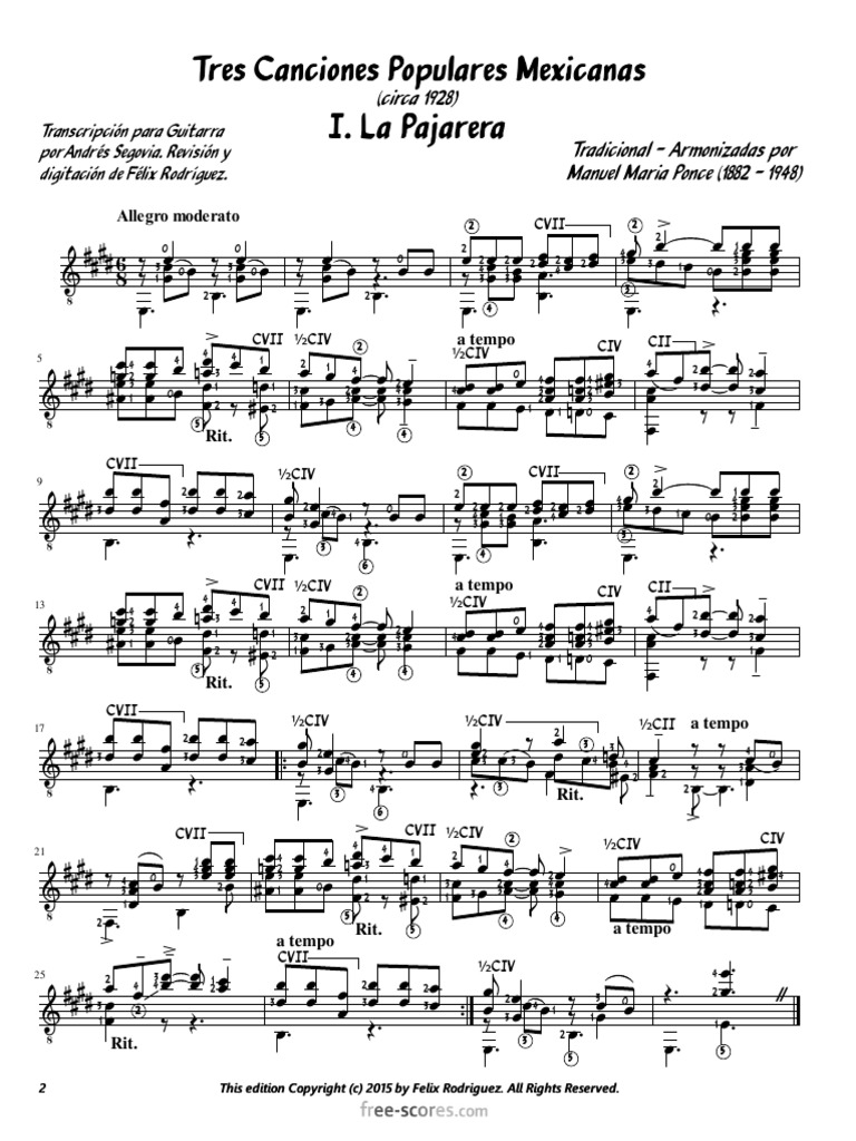 Tres Canciones Populares Mexicanas Ponce | PDF | Composiciones Musicales