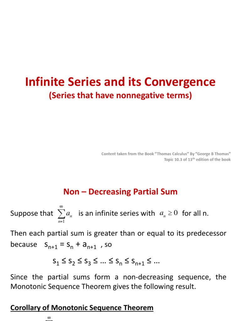Convergence of Infinite Series Explained | PDF | Series (Mathematics ...