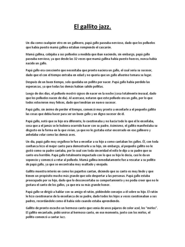 El gallito jazz y su legado musical | PDF | Pollo