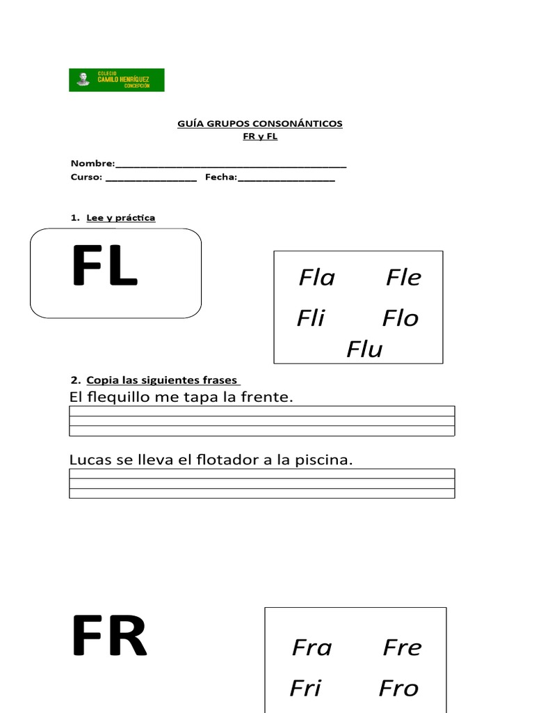 Actividades de Fr y Fl para Niños | PDF
