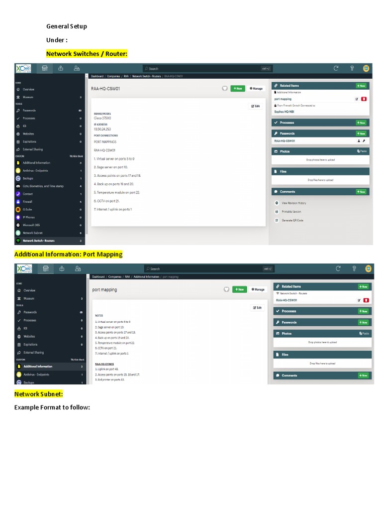 Hudu Standard Documentation Template Ver 1 02 03 2023 | PDF
