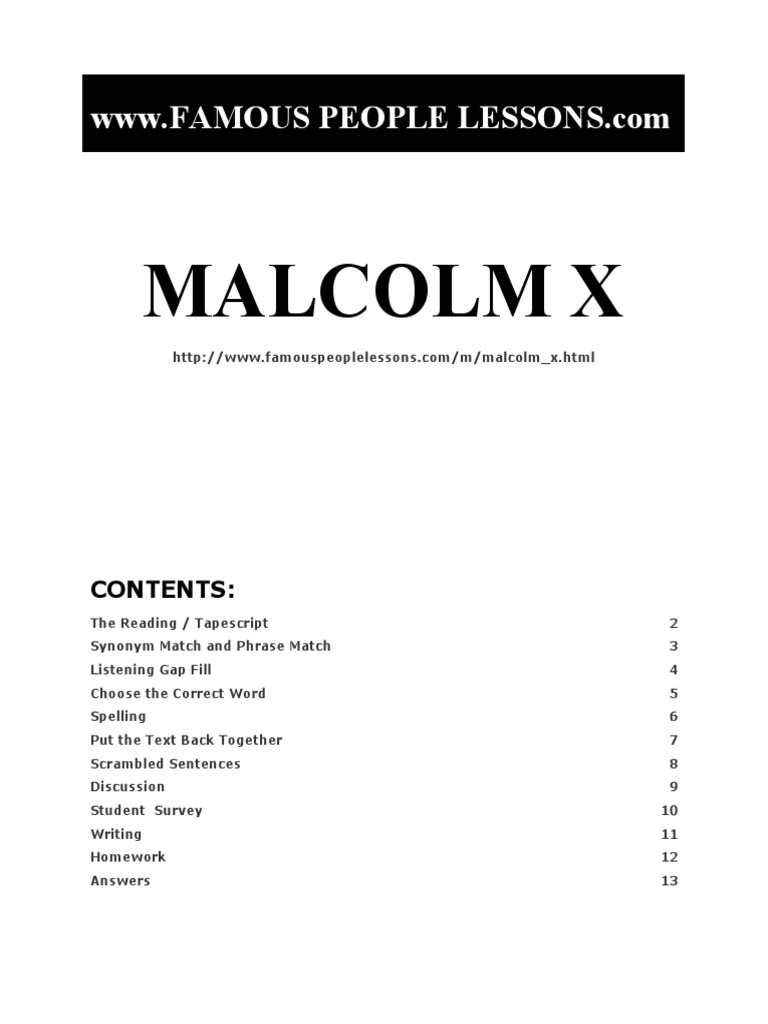Malcolm X: Contents | PDF | Malcolm X