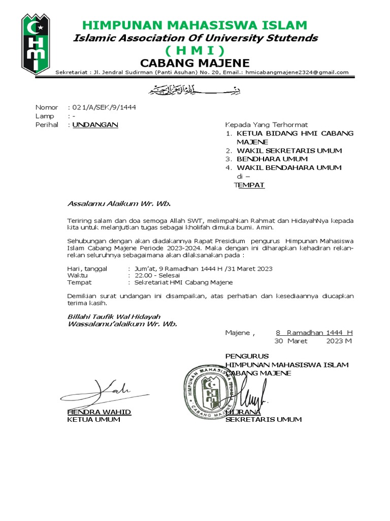 Undangan Rapat Presidium Fix | PDF