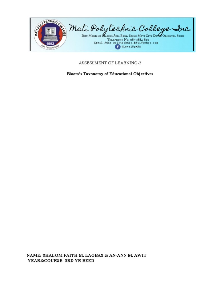 Assessment Report | PDF | Educational Assessment | Learning