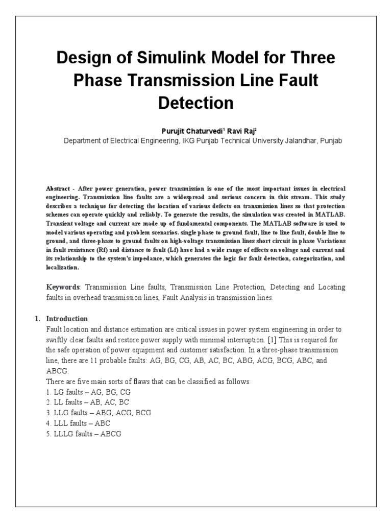 Simulink Design of Three Phase Fault Detection | PDF | Electric Power Transmission | Electrical ...