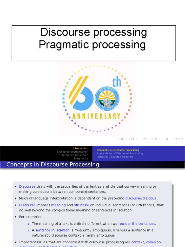Discourse and Pragmatic Processing | PDF | Linguistics | Semantics
