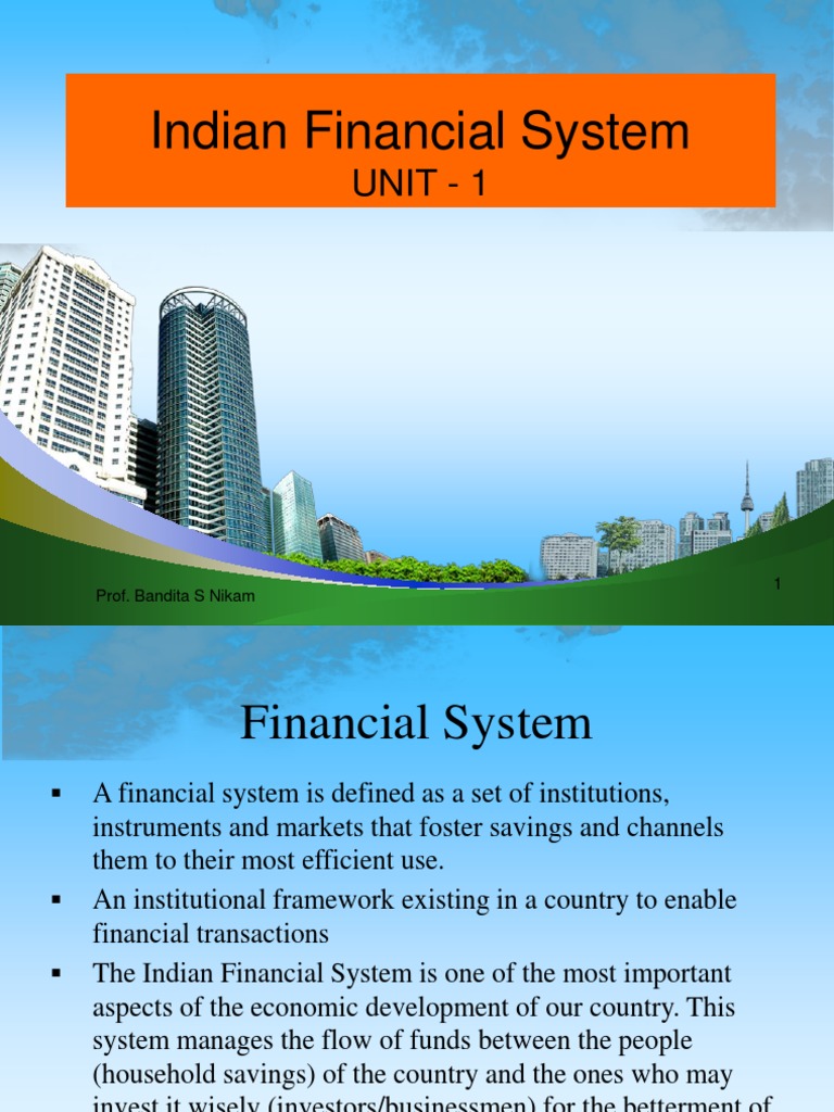 Unit 1 - Indian Financial System | PDF | Financial Markets | Securities ...
