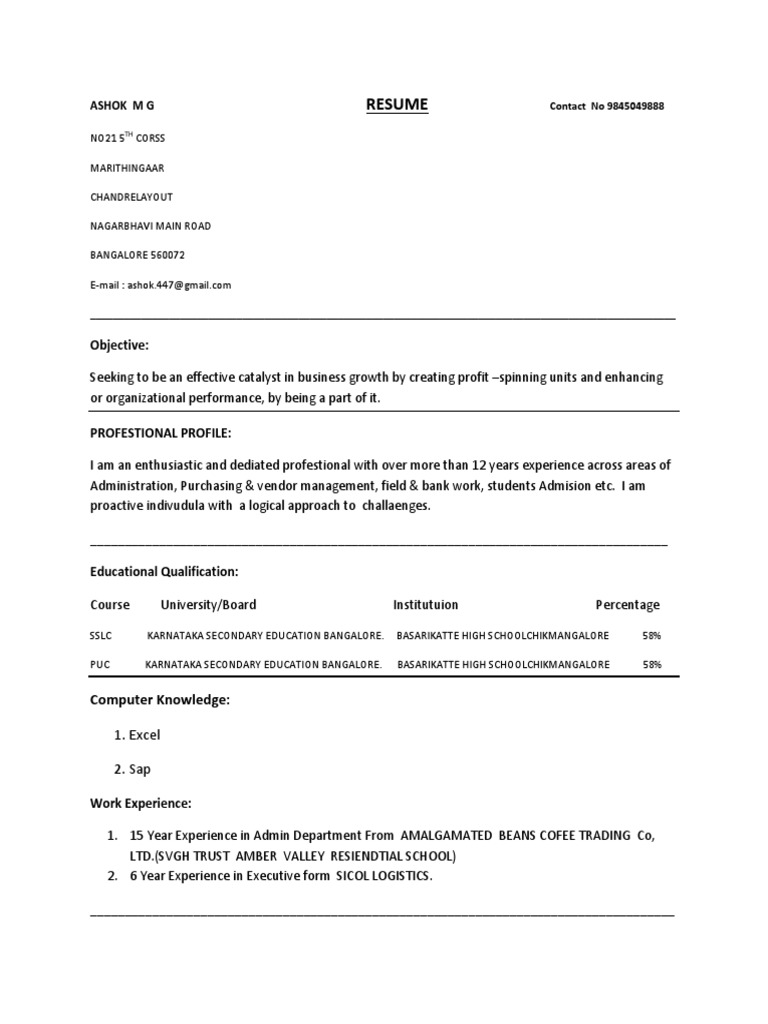 Ashok Resume | PDF