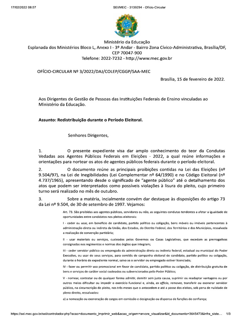 Oficio Circular 3 2022 | PDF