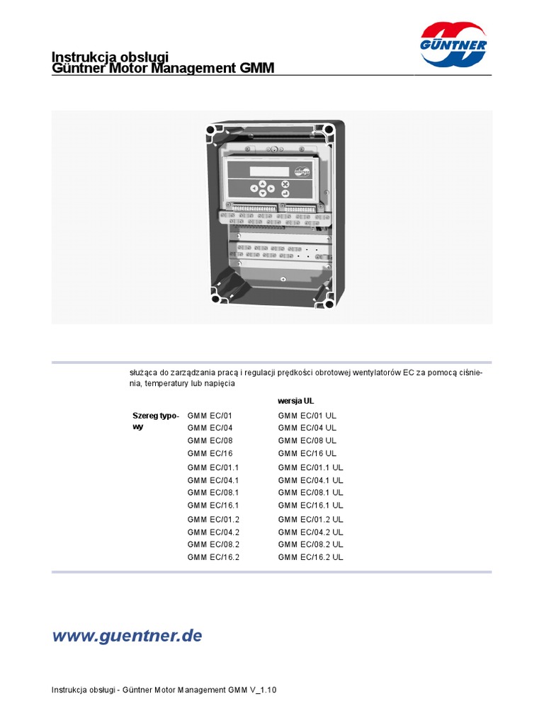 3.5. Instrukcja obsługi sterownika GUNTNER | PDF