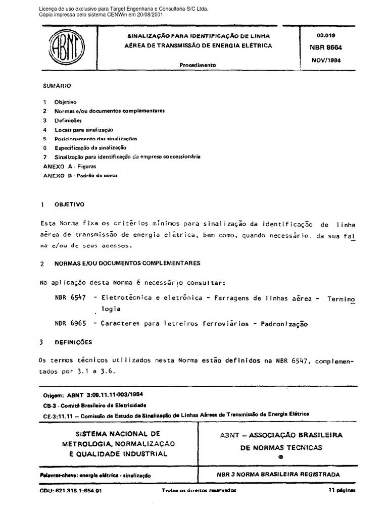 NBR 8664 NB 883 - Sinalizacao para Identificacao de Linha - 1 | PDF