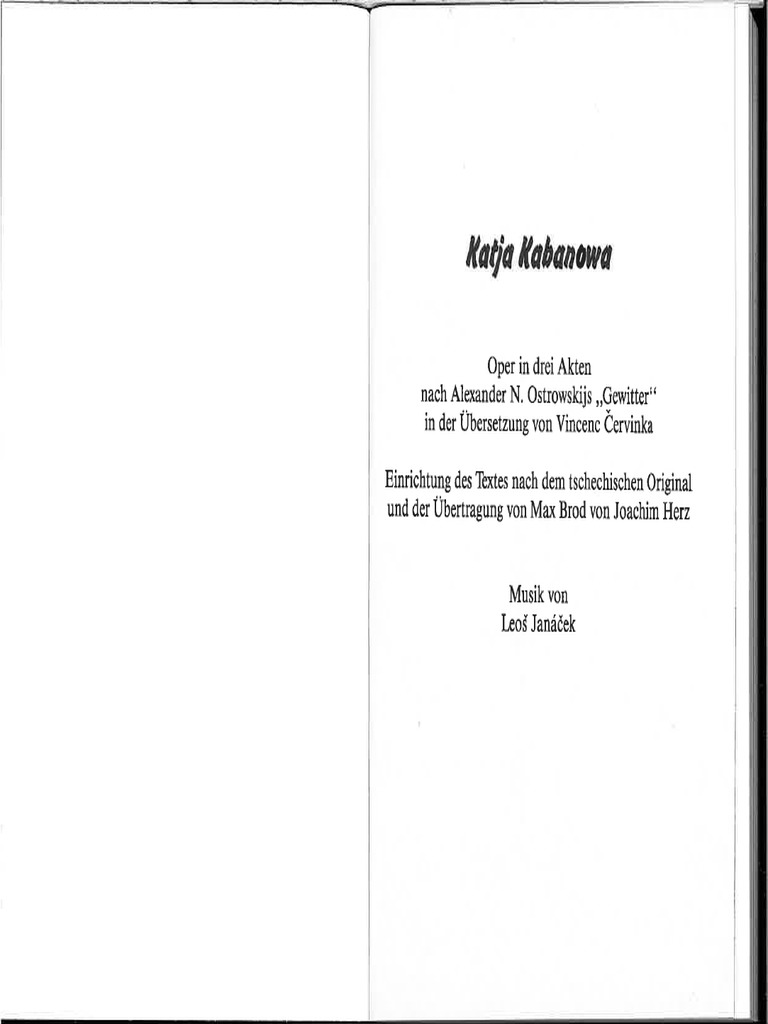 Katja Kabanova-Programmheft | PDF