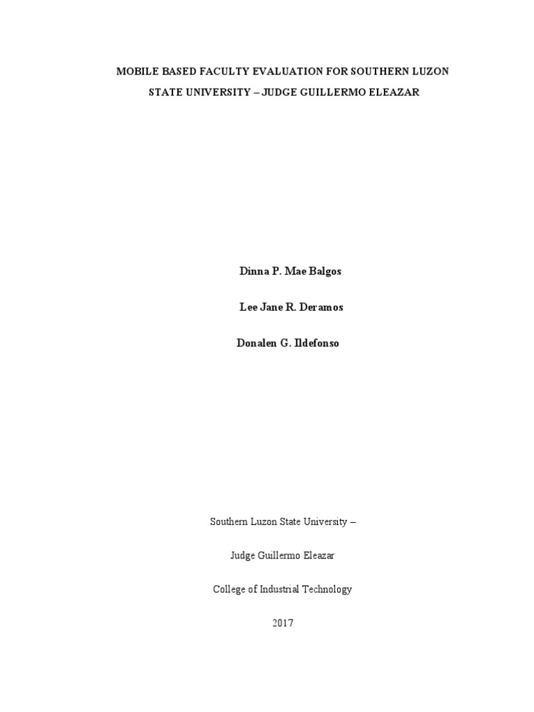 Faculty Evaluation Chap I 1 Pdf Mobile App Application Software