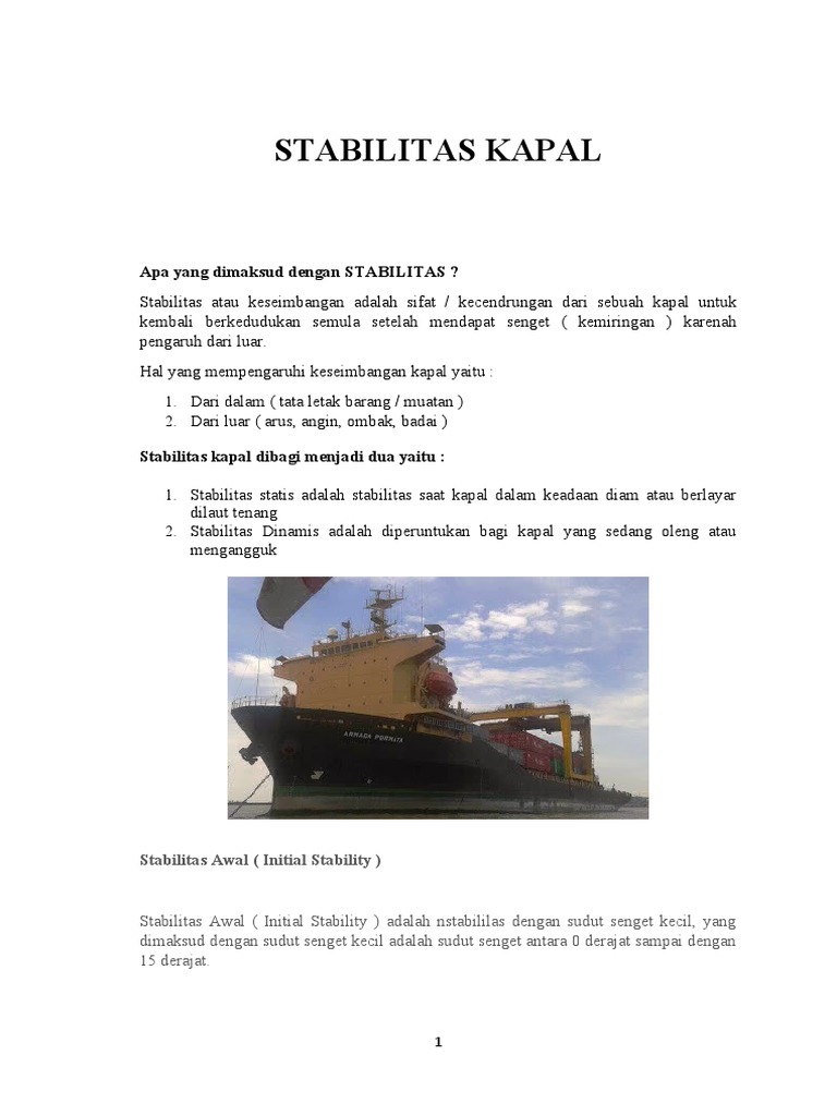 STABILITAS KAPAL1 | PDF
