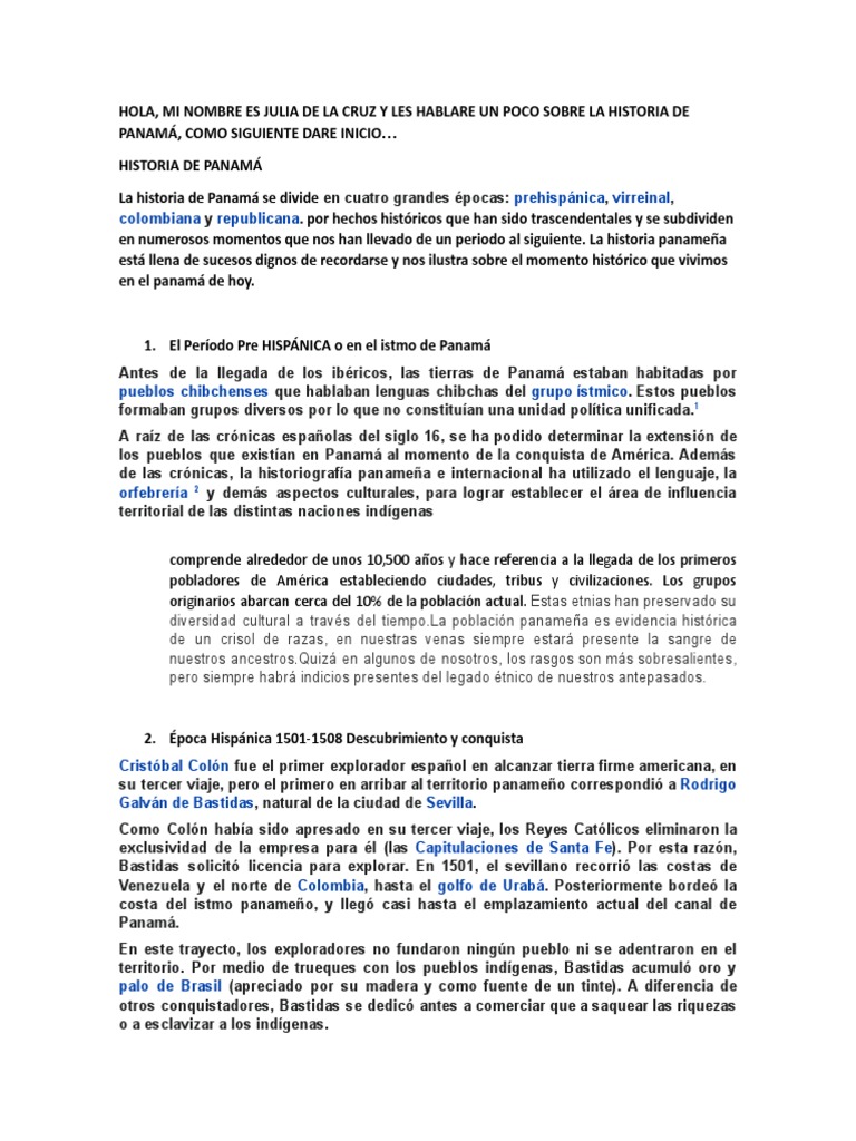 Breve Historia de Panamá | PDF | Panamá | Centroamérica
