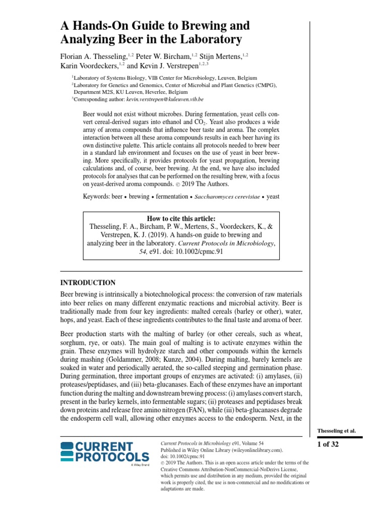A Hands-On Guide To Brewing and Analyzing Beer in | PDF | Brewing | Beer