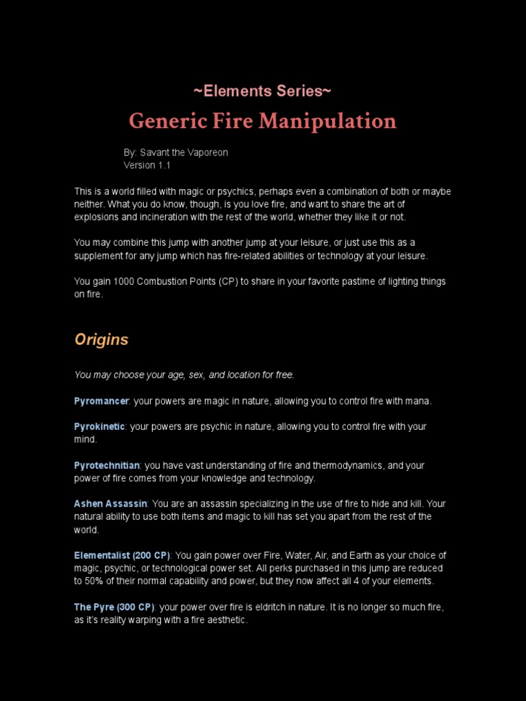 Mastering Fire Manipulation Techniques | PDF | Fires | Molecules