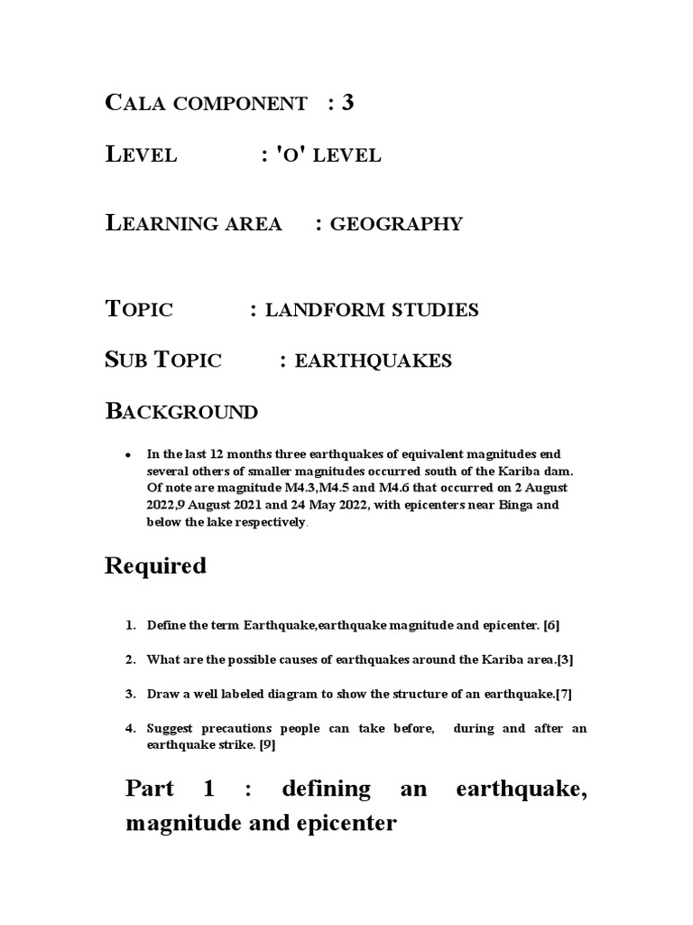 Geo Cala 3 | PDF | Earthquakes | Structure Of The Earth