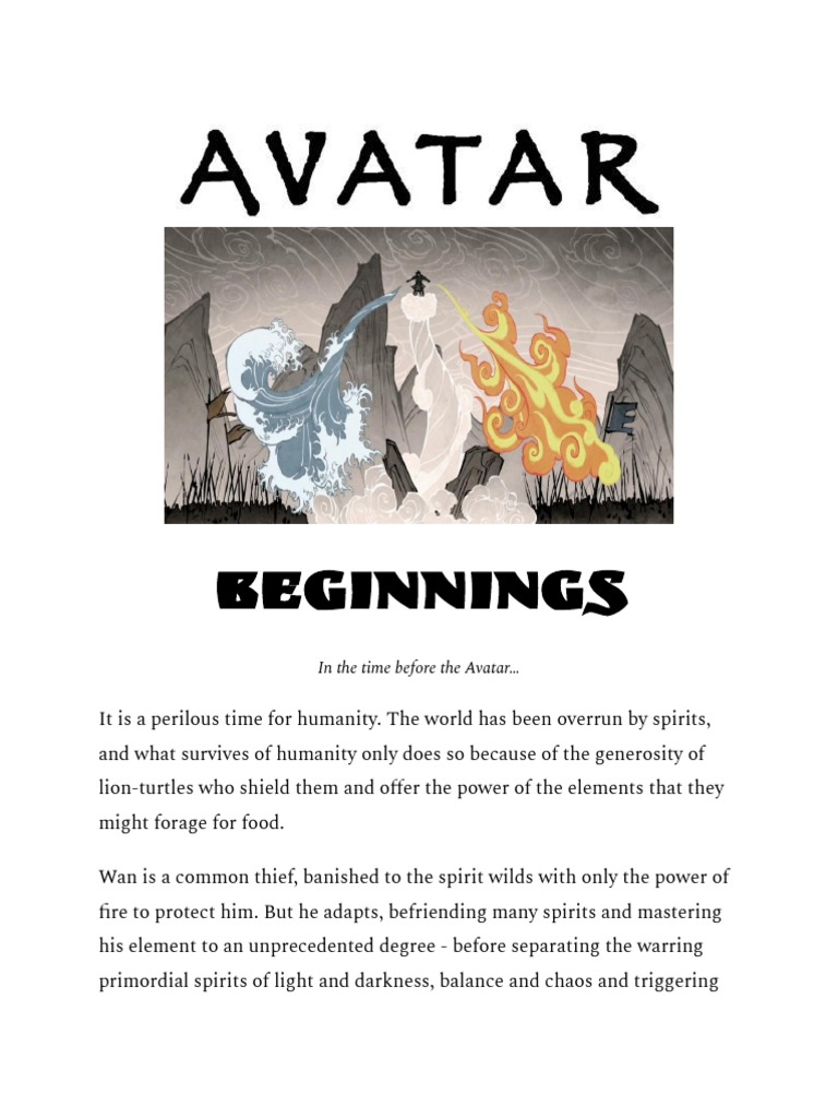 Avatar Beginnings | PDF