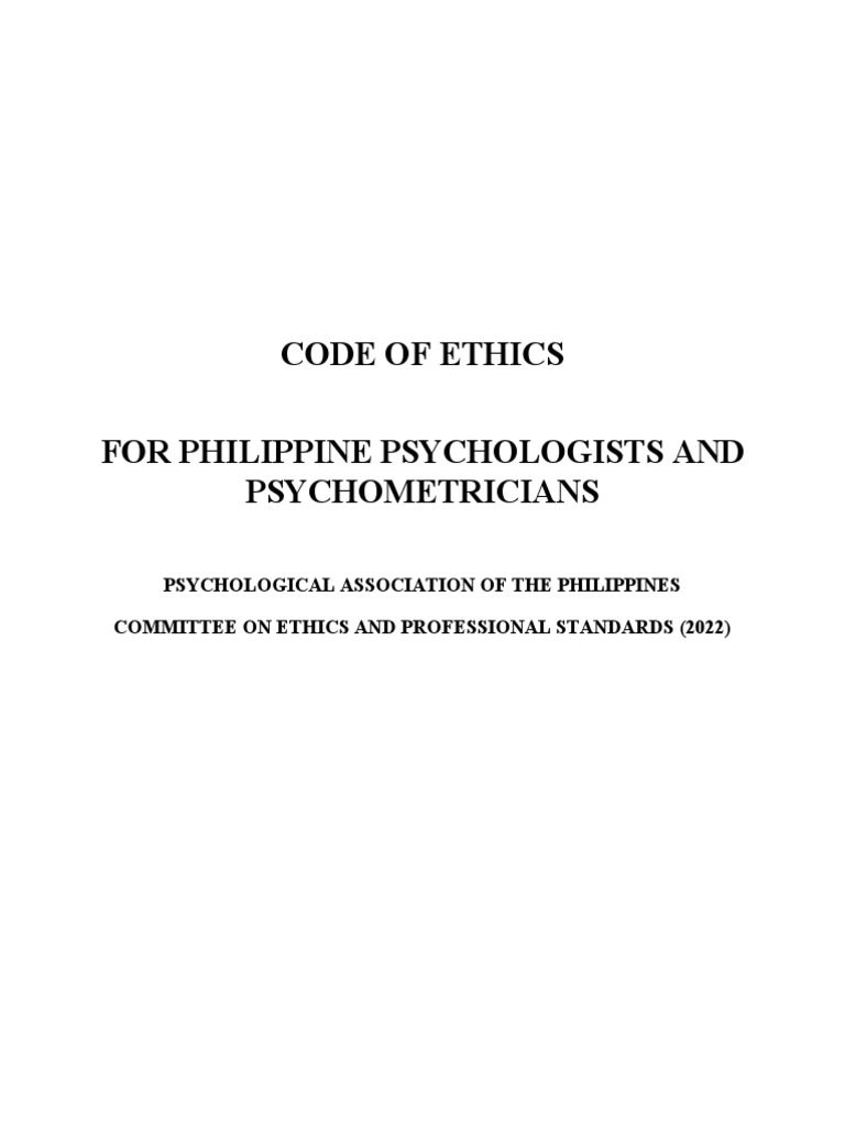 PAP Code of Ethics (2022) | PDF | Informed Consent | Psychology